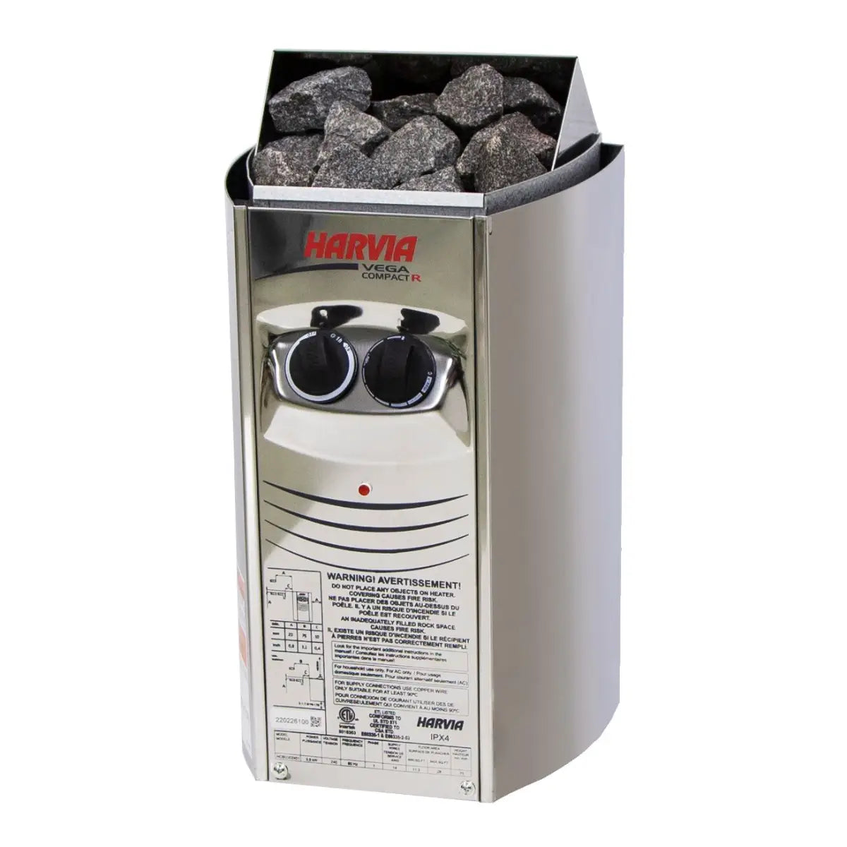 Harvia Vega Compact 3500 3.5KW Sauna Heater with Built-in Control - Fi ...